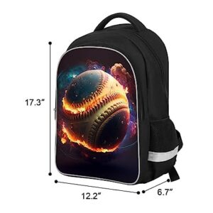 AnySmic Baseball Backpack for School, Kids Bookbag Set with Lunch Box and Pencil Case for Boys, Girls