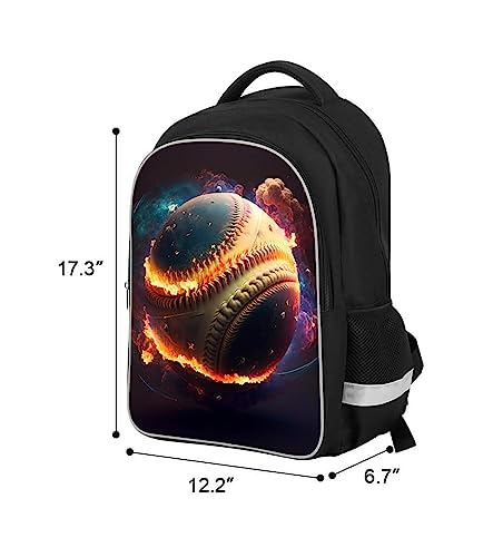 AnySmic Baseball Backpack for School, Kids Bookbag Set with Lunch Box and Pencil Case for Boys, Girls