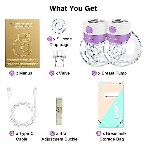 Hands Free Breast Pump, Double Wearable Breast Pump with 2 Modes 9 Levels Suction, Electric Breast Pump with LCD Touch Screen, No Leakage, Low Noise & Painless (24mm 2 Pack)