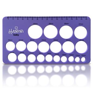 habibi baby nipple measurement tool for flanges silicone nipple ruler for breast pump flange or nipple shield size for breast feeding holes & millimeter scale for accurate measurement 4x7" (pkg of 1)