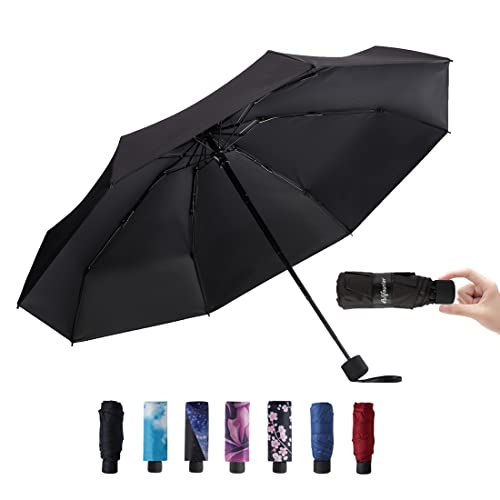 Allfourior Small Mini Compact Travel Umbrella 8 Ribs Lightweight Portable Parasol Sun&Rain Pocket Umbrellas