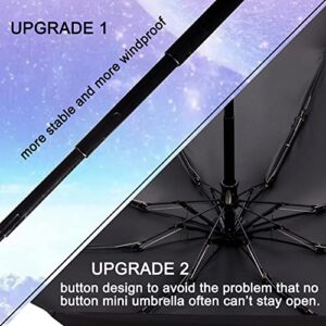 Allfourior Small Mini Compact Travel Umbrella 8 Ribs Lightweight Portable Parasol Sun&Rain Pocket Umbrellas