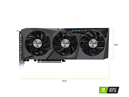 Gigabyte GeForce RTX 3060 Ti Eagle OC D6X 8G Graphics Card, 3X WINDFORCE Fans, 8GB 256-bit GDDR6X, GV-N306TXEAGLE OC-8GD Video Card