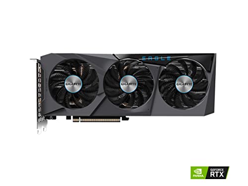 Gigabyte GeForce RTX 3060 Ti Eagle OC D6X 8G Graphics Card, 3X WINDFORCE Fans, 8GB 256-bit GDDR6X, GV-N306TXEAGLE OC-8GD Video Card