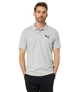 puma essentials heathered polo light gray heather lg