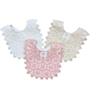 LEAL BABY Pack of 3 cute WATERPROOF Bibs, adjustable snap closure. Ideal for Drooling and Teething babies ages 0-36 months. (White, Pink, Ivory)