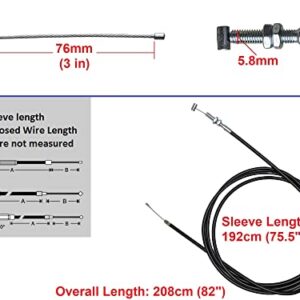 RedCap 75" inch Universal Straight Throttle Cable for 90cc 110cc 125cc Gas Scooter, Go Kart, Kandi, Mini Bike, Dirt Bike Buggy L5C00049FM5020500