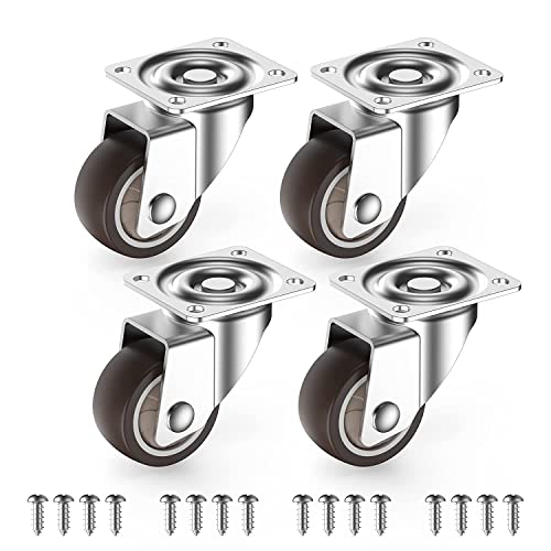 1 inch Small Caster Wheels for Furniture Small Casters Set of 4 Total Capacity 90lbs (No Brake)