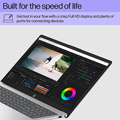 HP 15.6 inch Laptop PC, Processor: 13th Generation Intel® Core™ i7, Graphics: Intel® Iris® Xe Graphicsc, 16 GB DDR4-3200 MHz RAM, 512GB SSD (Silver, 15-fd0099nr)