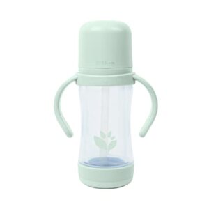 green sprouts® Glass & Sprout Ware® Sip & Straw 5oz., 6mo+, Plant-Plastic, Platinum-Cured Silicone, Dishwasher Safe, Grows with Baby, Tested for Hormones, 5oz, Light Sage