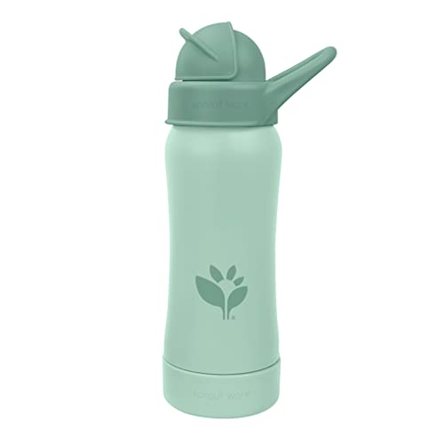 Green Sprouts® Sprout Ware® Straw Bottle 10oz., 6mo+, Plant-Plastic, Platinum-Cured Silicone, Dishwasher Safe, Grows with Baby, Tested for Hormones - Sage