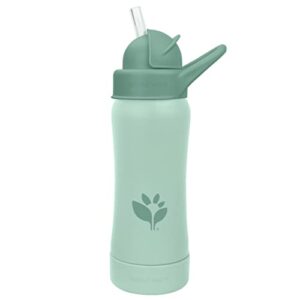 Green Sprouts® Sprout Ware® Straw Bottle 10oz., 6mo+, Plant-Plastic, Platinum-Cured Silicone, Dishwasher Safe, Grows with Baby, Tested for Hormones - Sage