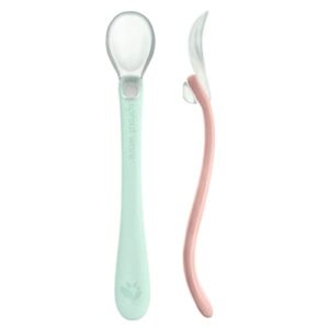 Silicone and Sprout Ware First Food Spoons-Light Sage/Light Grapefruit