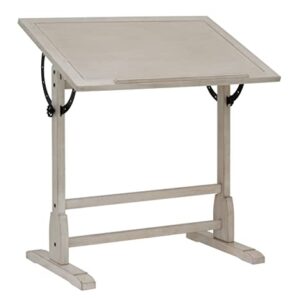 SD STUDIO DESIGNS Vintage Solid Wood Drawing/Drafting Table with 36" x 24" Angle Adjustable Top, 36", Coastal Whitewash