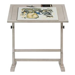 SD STUDIO DESIGNS Vintage Solid Wood Drawing/Drafting Table with 36" x 24" Angle Adjustable Top, 36", Coastal Whitewash