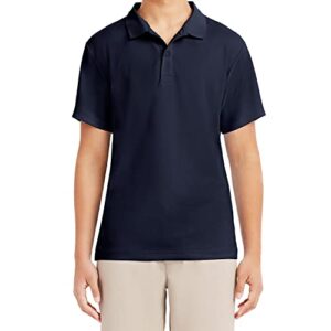 izod men's young short sleeve performance polo shirt, navy blue-410