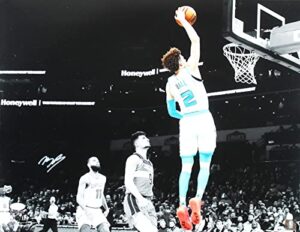 hornets lamelo ball signed 16x20 horizontal photo autographed jsa - autographed nba photos