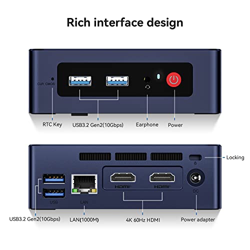 Beelink Mini S12 Pro Mini PC, Intel 12th Gen Alder Lake- N100(up to 3.4GHz), 16GB DDR4 RAM 500GB PCIe SSD, Desktop Computer Support 4K Dual Display/USB3.2/WiFi 6/BT5.2/Gigabit Ethernet for Home/Office