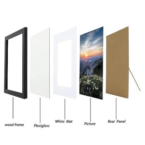 8x10 Picture Frame set of 3 Display Pictures 5x7 with Mat or 8x10 Without Mat, Photo Frames Collage for Wall Decor, Photo Certificate Frames Set,Wall & Tabletop Picture Frames 8 by10 Picture Frames