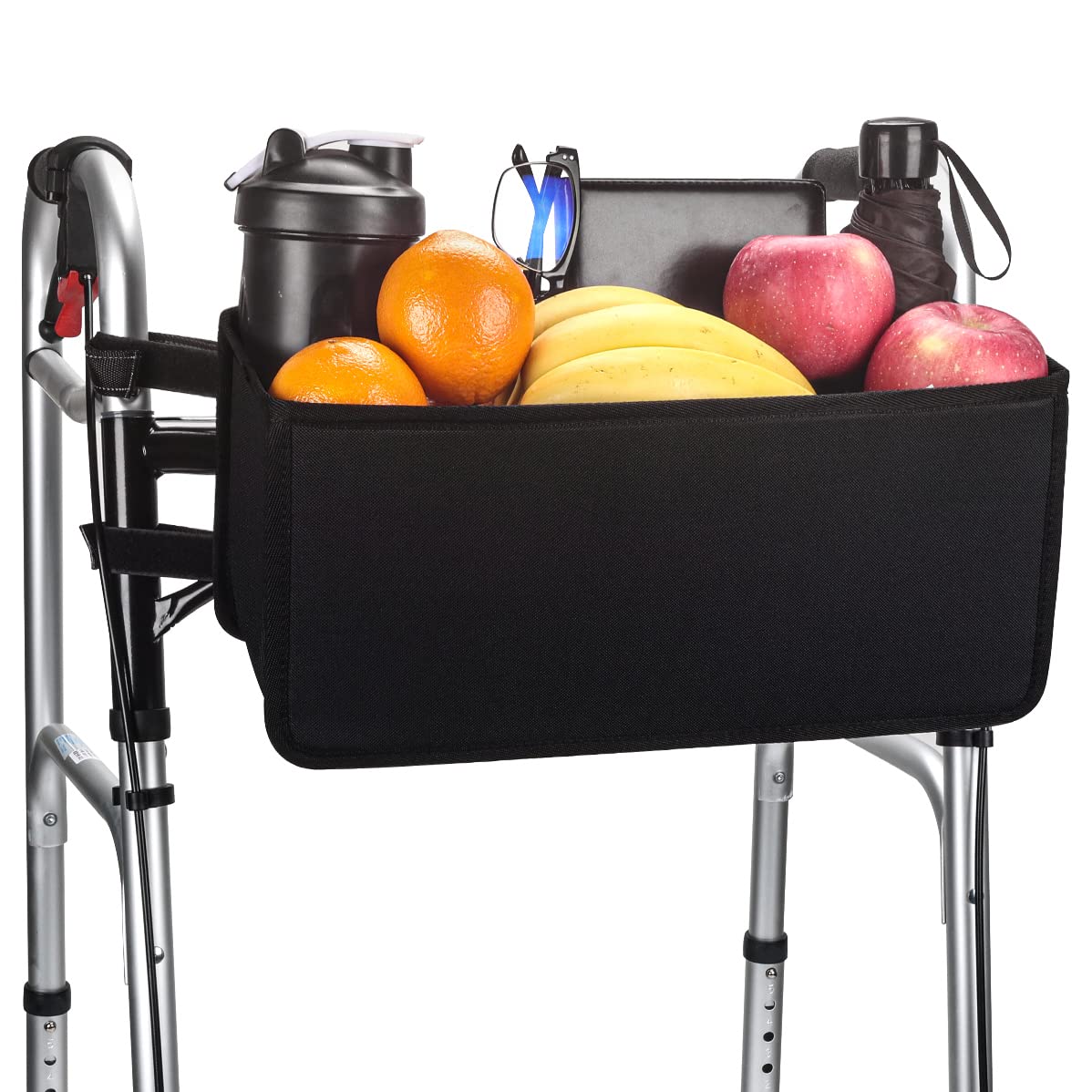 Walker Basket Large Capacity Walker Bag with Cup Holder, Easy Installation & Gift for Seniors