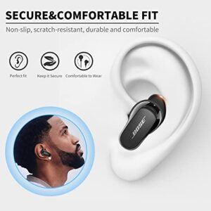 [5 Pairs] Ear Tips Covers for Bose QuietComfort Earbuds II, WOFRO Anti Slip Silicone Sport Wingtip Anti Scratches Accessories Compatiable with New Bose QC Earbuds 2 (5-Black)