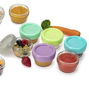 melii Glass Baby Food Freezer Jars, Snack Container with Lids, BPA Free, Microwave & Dishwasher Safe (2oz - 12 Piece Set)