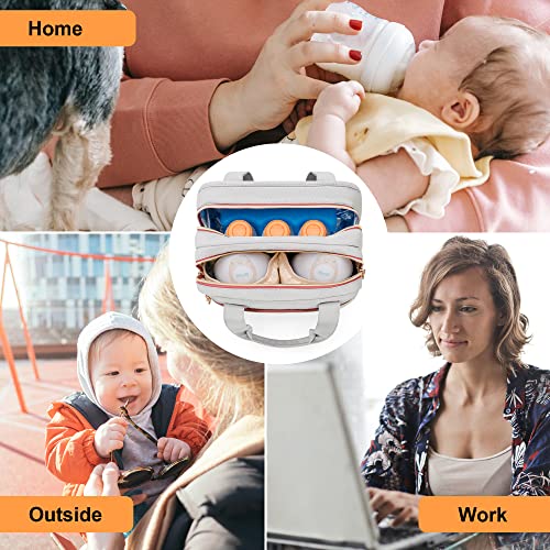 Damero Wearable Breast Pump Bag with Ice Pack Compatible with Elvie and Willow Breast Pump, Carrying Bag for Wearable Breast Pump, Bottles, Pump Parts and More, Patent Design