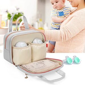 Damero Wearable Breast Pump Bag with Ice Pack Compatible with Elvie and Willow Breast Pump, Carrying Bag for Wearable Breast Pump, Bottles, Pump Parts and More, Patent Design