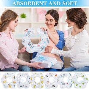 Hicarer 36 Pack Muslin Baby Bibs Bulk Adjustable Newborn Toddler Drool Snap Bibs 8 Layers Cotton Baby Boy Girl Bibs (Petal)