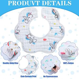 Hicarer 36 Pack Muslin Baby Bibs Bulk Adjustable Newborn Toddler Drool Snap Bibs 8 Layers Cotton Baby Boy Girl Bibs (Petal)