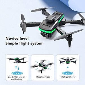 Foldable FPV Drone, Mini WiFi RC Drone with 4K Dual HD Camera, Intelligent Detection Quadcopter, APP & Gesture Control, LED Light, 3D Flip for Adults, Kids