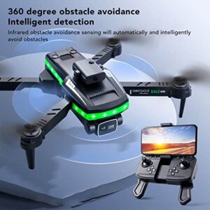 Foldable FPV Drone, Mini WiFi RC Drone with 4K Dual HD Camera, Intelligent Detection Quadcopter, APP & Gesture Control, LED Light, 3D Flip for Adults, Kids