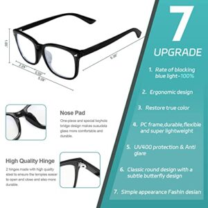 JJYBXPMR Blue Light Blocking Glasses for Women Men, Gaming Reading Computer TV Fake Eyeglasses Transparent Lens(5pack)