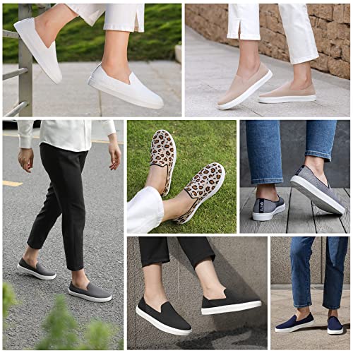 STQ Slip on Sneakers for Women Comfortable Loafers Breathable Knit Casual Tennis Skate Shoes Sand 7 US