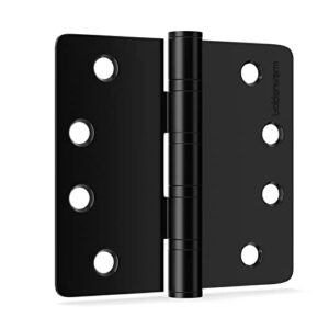 3 pack goldenwarm ball bearing door hinges for exterior & interior doors 4in stainless steel door hinges heavy-duty door hinges black 4'' door hinge, 1/4'' radius corners