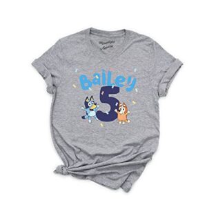 Bluey Custom Name And Age Birthday T-Shirt, Disney Bluey Birthday Shirt, Bluey Shirt For Girls, Bluey Shirt Birthday, Bluey Shirt For Kids, Custom Disney Shirt