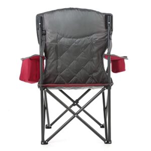 ARROWHEAD OUTDOOR Portable Folding Camping Quad Chair w/ 6-Can Cooler, Cup & Wine Glass Holders, Heavy-Duty Carrying Bag, Padded Armrests, Headrest & Seat, Supports up to 450lbs, USA-Based Support