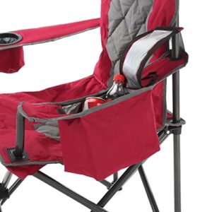 ARROWHEAD OUTDOOR Portable Folding Camping Quad Chair w/ 6-Can Cooler, Cup & Wine Glass Holders, Heavy-Duty Carrying Bag, Padded Armrests, Headrest & Seat, Supports up to 450lbs, USA-Based Support