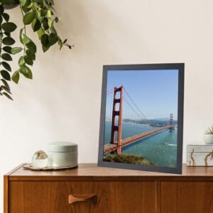 HEYTUYA 9x11 inch Picture Frame Black for Wall Hanging or Tabletop, Poster Frame, Wood Wall Gallery Photo Frame with Durable Shatter Resistant Plexiglas, Black