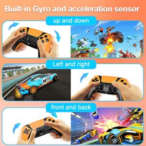 TOPAD Remote for PS4 Controller,Gamepad Joystick Controller for Playstation 4 Controller with Dual Vibration/Turbo/Back Paddles, Scuf Ymir Pa4 Wireless Mando for PS4 Console/Slim/PC/Steam/Pro,Orange