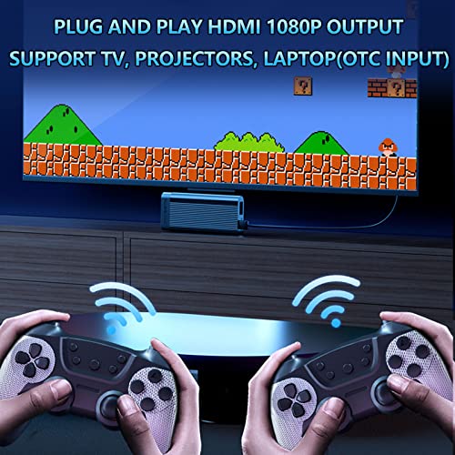 Super Game Console H9, HDMI Plug & Play Video Nostalgia Stick Game, Retro Games 1080p HD Output to TV & Monitor, Game Stick Built-in 9 Emulators with Dual 2.4G Wireless Controllers (64G, 15888 Games)