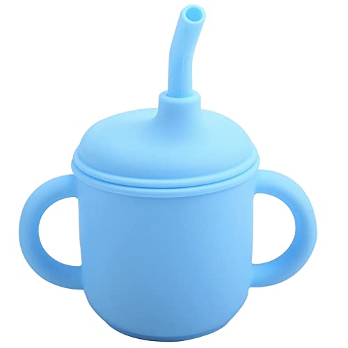 Baby cup with two lids, straw and sippy cup, Silicone baby cup-sippy cup-baby sippy cup- training cup- un breakable cup -cup with two handles- straw cup with handles