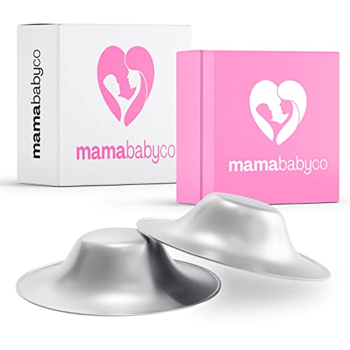 MamaBabyCo 999 Silver Nursing Cups - The Original Nipple Shields for Nursing Newborn - Breastfeeding Essentials - Protect and Soothe Sore Nipples - Nickel Free (Regular)