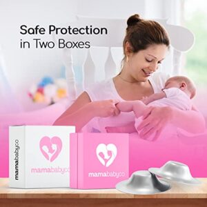 MamaBabyCo 999 Silver Nursing Cups - The Original Nipple Shields for Nursing Newborn - Breastfeeding Essentials - Protect and Soothe Sore Nipples - Nickel Free (Regular)