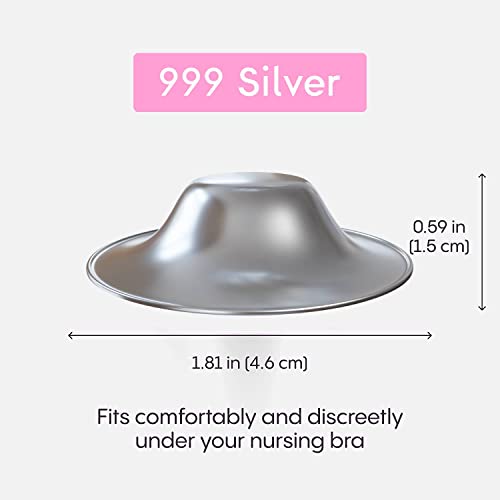 MamaBabyCo 999 Silver Nursing Cups - The Original Nipple Shields for Nursing Newborn - Breastfeeding Essentials - Protect and Soothe Sore Nipples - Nickel Free (Regular)