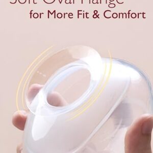 Momcozy Milk Collector for Breastmilk, Pea Breastfeeding Milk Catchers with Flange & Valve More Adsorption & Fit, Silicone Milk Collector Reusable Breast Milk Shells 2.5oz/75ml, 2 Pack