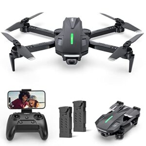 deerc drone with camera, d70 drones with camera for adults 720p hd, rc quadcopter for beginners with 2 batteries, kids toy easy to play, auto hover, voice control, app control, 3d flips