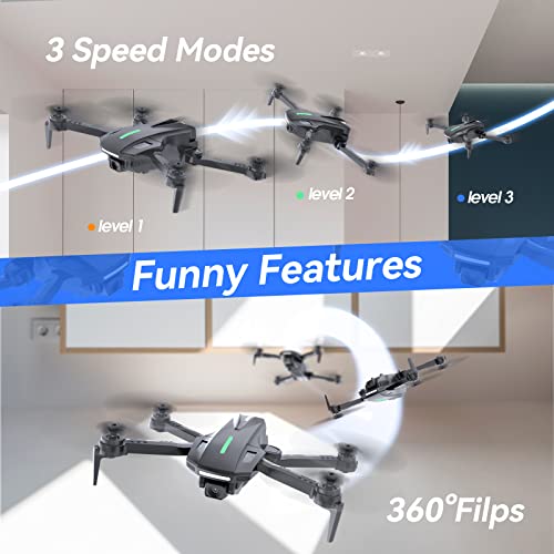 DEERC Drone with Camera, D70 Drones with Camera for Adults 720P HD, RC Quadcopter for Beginners with 2 Batteries, Kids Toy Easy to Play, Auto Hover, Voice Control, APP Control, 3D Flips