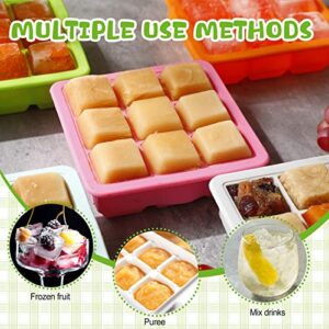 6 Pcs Silicone Baby Food Storage Containers Baby Food Freezer Tray with Lids Silicone Baby Food Freezer Storage Tray Breast Milk Freezer Tray Baby Food Freezer Containers for Baby Food, Fruit Purees