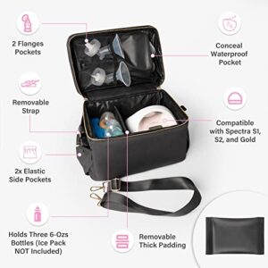 Bag Pump Storage Bag Compatible with Willow, Elvie, Carrying Case,EliteMom Breast Pump Tote Bag, Compatible with Spectra S1 S2 Gold, Medela, and More with Cooler